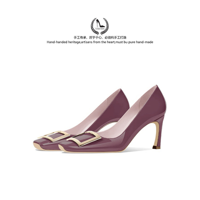 LUKE方头枯玫瑰高跟鞋2026秋季新款温柔性感时尚浅口宴会单鞋女