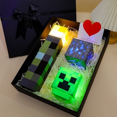 我的世界周边小夜灯挖矿寻宝粉猪TNT黑曜石岩浆灯紫水晶苦力灯