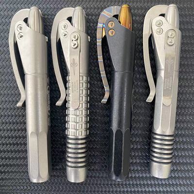 纯钛合金虹吸笔雷纹八面微技术日常书写中性笔提拉手写便携随身笔