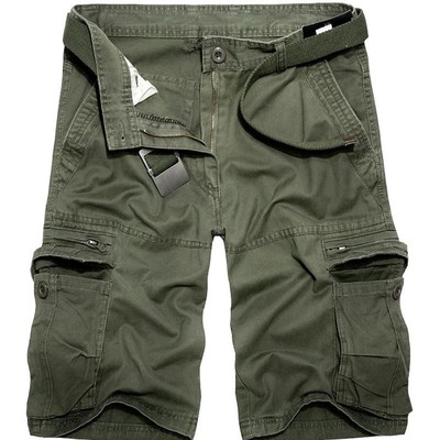 Men's Washed Cotton cargo shorts casual short pants for Male