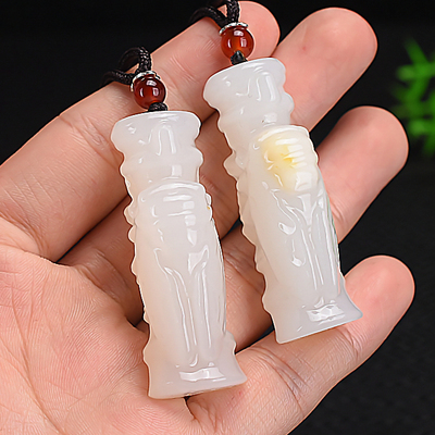 天然和田玉白玉籽料玉蝉吊坠男女款一鸣惊人玉石知了项链挂坠挂坠