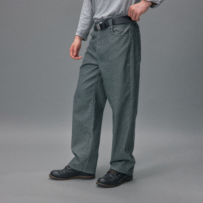 化学制品 昭和褪色灯芯绒合身直筒休闲裤 P3_GRY/CRM_CHINOS