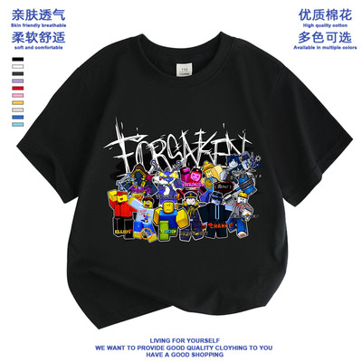 新款forsaken roblox 游戏周边半袖上衣夏装男女儿童短袖潮童衣服