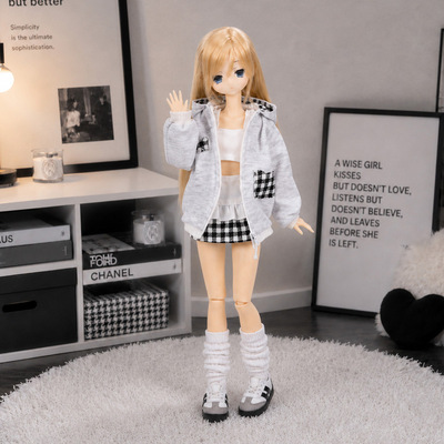azone光魇双生电器街齐刘海米甜四代ob22/24娃衣猫耳连帽卫衣套装
