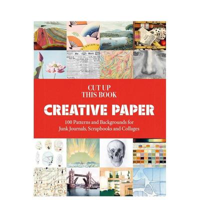 【现货】创意纸艺 100款手账拼贴背景图集Creative Paper : 100 Backgrounds for Junk Journals， Scrapbooks and Collages英文手