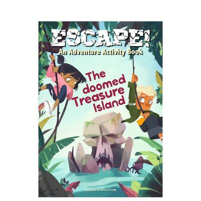 【现货】逃脱冒险游戏书 诅咒宝藏岛Escape! An Adventure Activity Book英文儿童趣味Clarissa Corradin平装9-12岁White star进口