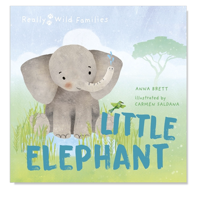 【现货】小象的一天英文儿童绘本动物生态环保进口原版书精装【Really Wild Families】Little Elephant Carmen Saldana著QED Pub