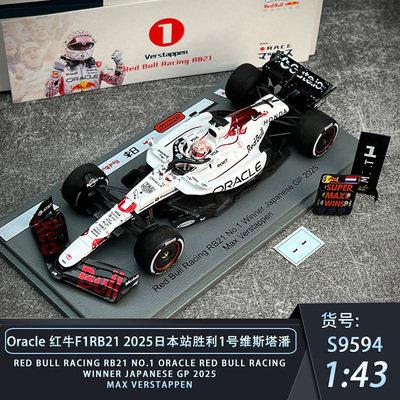 维斯塔潘RB21白牛涂装赛车模型