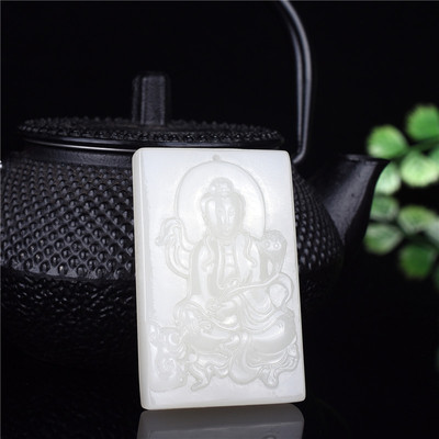 男款普度众生坐莲观音新疆和田玉