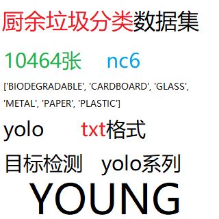 目标检测数据集YOLO厨余垃圾分类10464张数据集YOLO txt格式nc6
