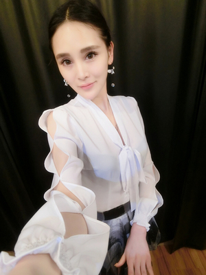 修身日系开衫长袖混纺镂空袖