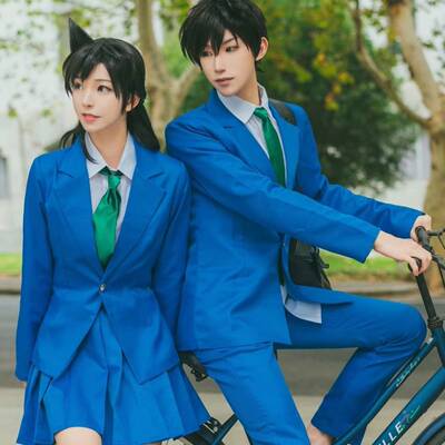 名侦探柯南cos服灰原哀cosplay新一 小兰基德儿童成人道具假发
