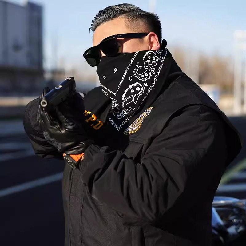 核爆炸美式特勤工装假两件立领长袖马甲黑色大码保暖棉服棉衣外套