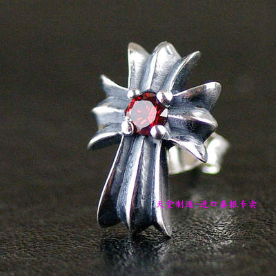 泰国纯银厚实十字架泰银耳钉