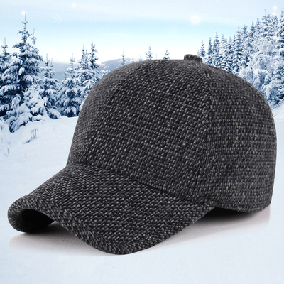秋冬男士新款帽子帽子天中老年棒球帽休闲保暖护耳鸭舌帽1008c
