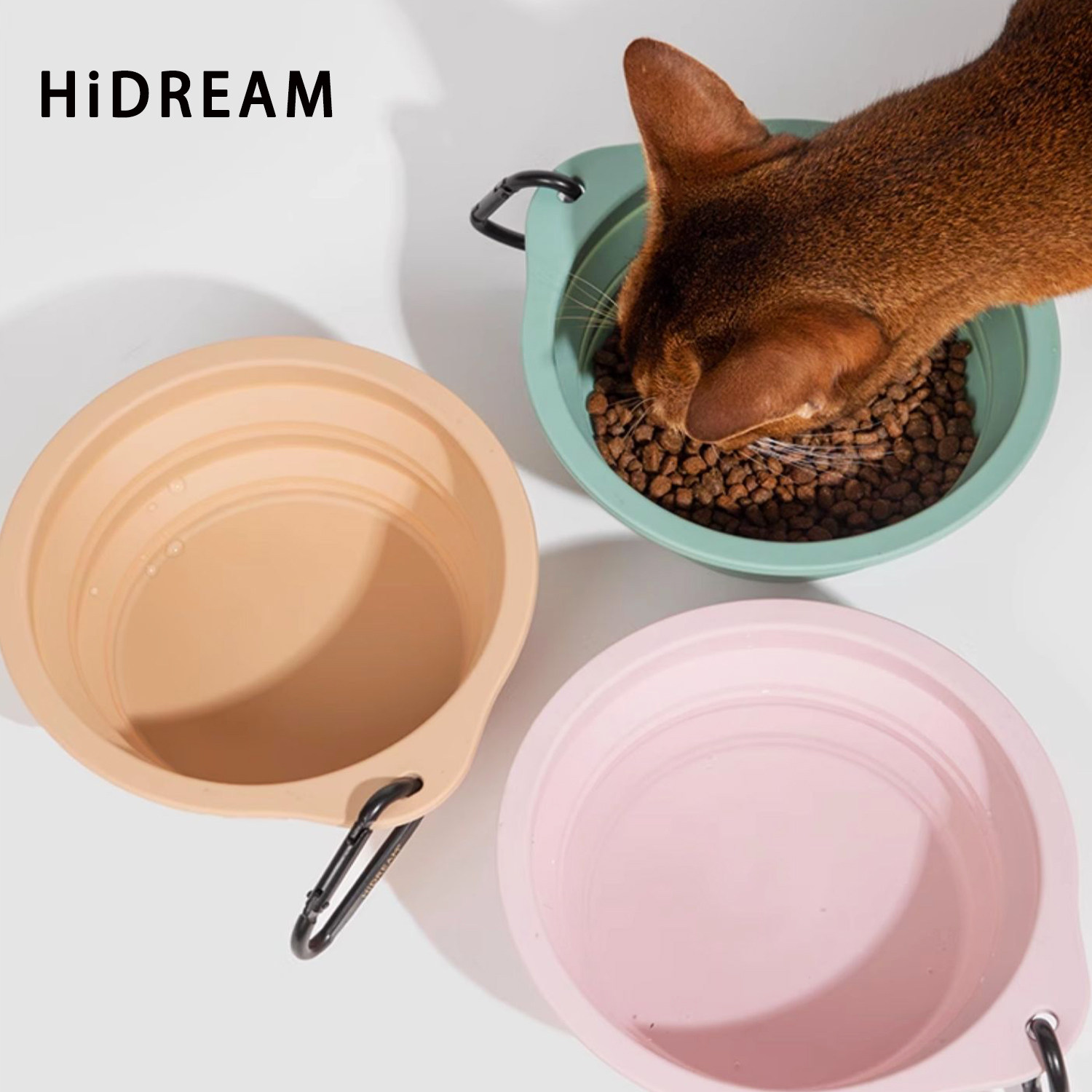 HiDREAM狗狗折叠碗宠物外出便携硅胶碗狗盆猫咪水碗食盆防打翻