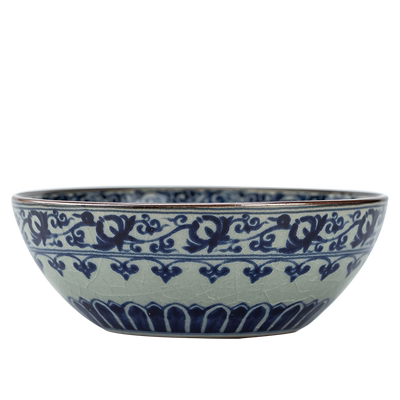 景德镇复古仿古青花宝相普洱杯大号主人杯陶瓷功夫茶杯单杯品茗杯