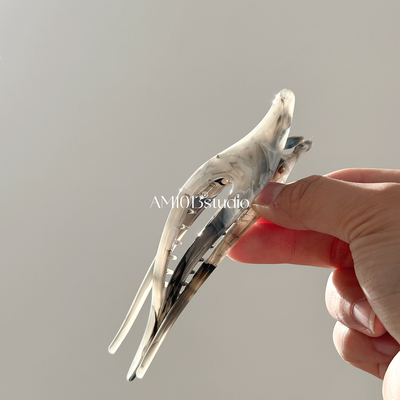 AM1013水墨懒人发夹不伤发鸭嘴夹