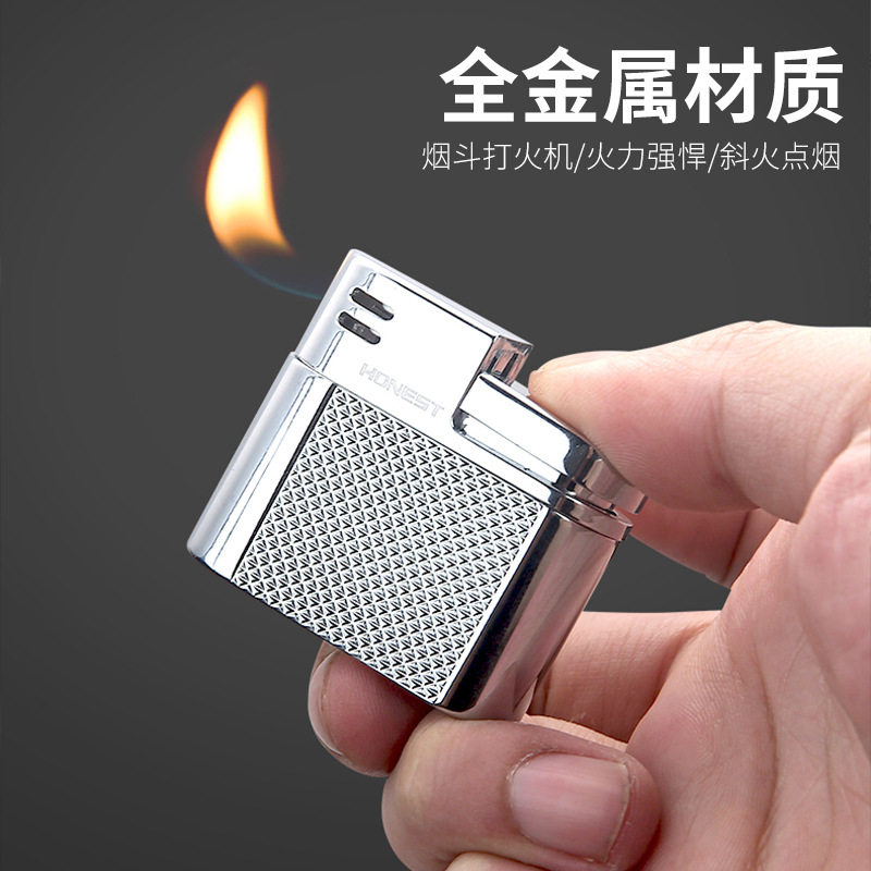 百诚烟斗充气打火机创意斜火金属批发男士网红高颜值小巧迷你新颖