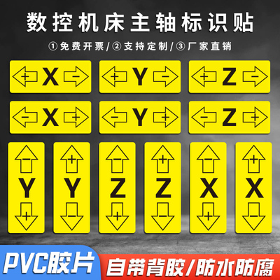 机床设备主轴旋转方向警示牌