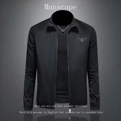 高级感男士高端刺绣立领夹克外套