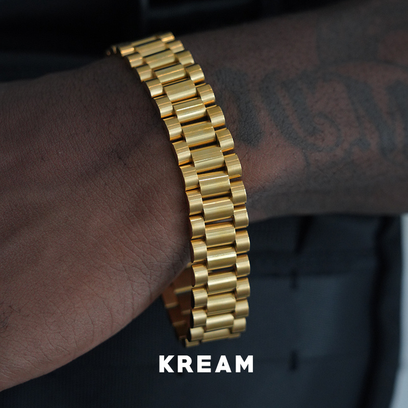 KREAM three rows Polishing bracelet手链男 hip hop_虎窝淘