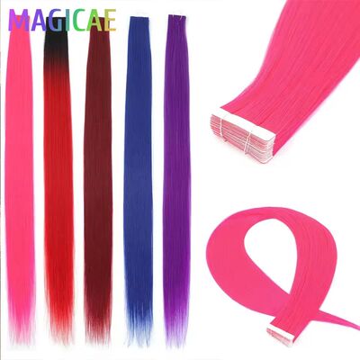26Inch 20Pcs Fancy Pink Tape In Straight Hair Extensions Omb
