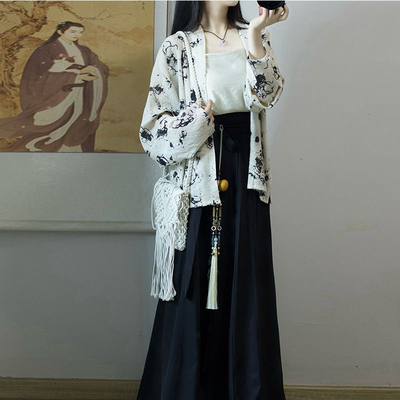 花相知原创汉服宋抹吊带日常飞机袖改良汉元素八破裙显瘦通勤秋款