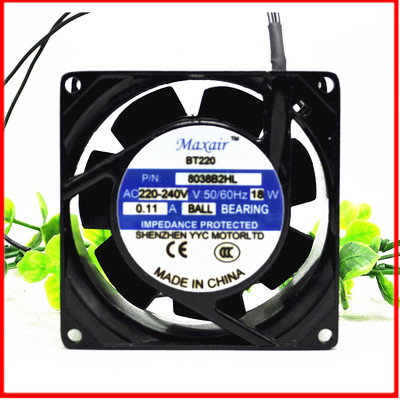 全新Maxair BT220 8038B2H/HL 220V 0.11A 18W 8038 机柜散热风扇