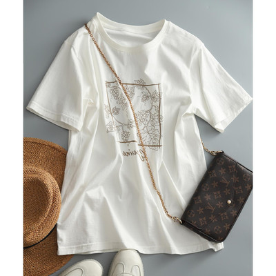 笑涵阁白色短袖t恤夏季宽松纯棉