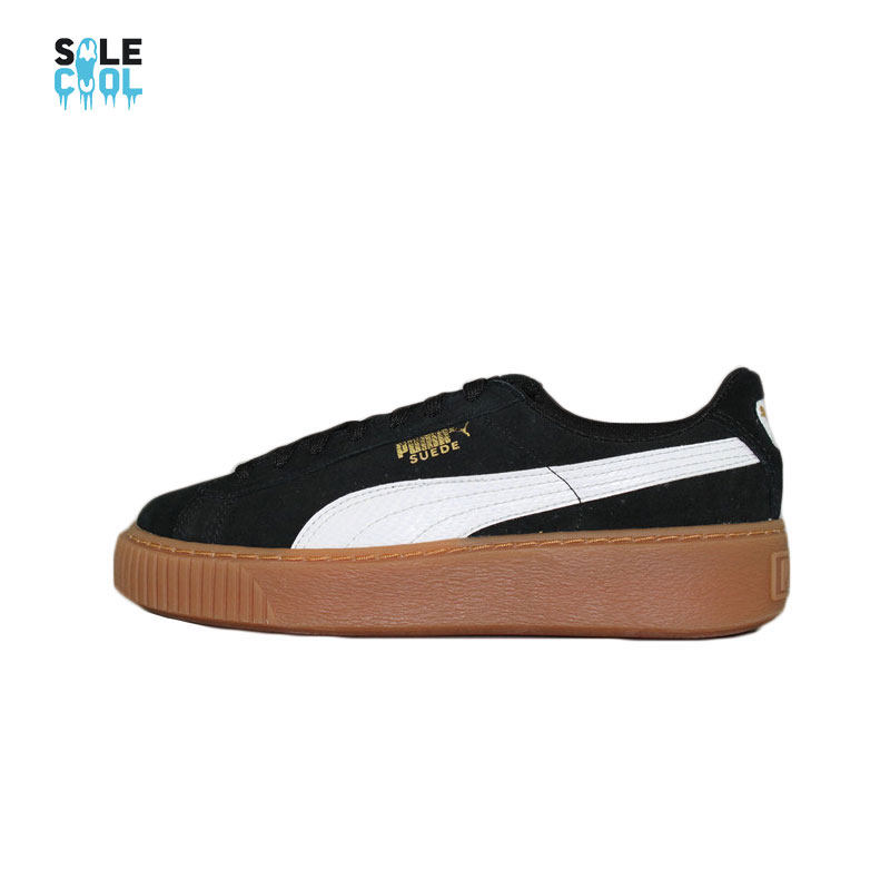 彪马PUMA Suede Platform白黑蕾哈娜女子运动休闲板鞋 363906-02_虎窝淘