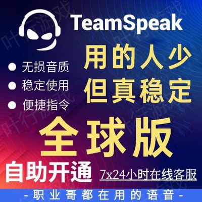 TeamSpeak服务器 海内外全球优化 TS语音服务器 TS3 TS5 TS6 支持
