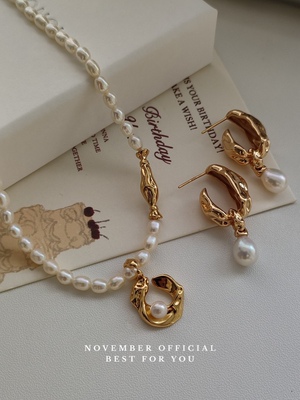 原创设计法式丝巾珍珠项链小众