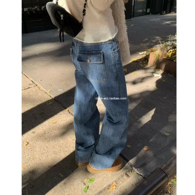 class韩国直邮120717 VEGETABLE 韩代2025款  竖条纹牛仔裤