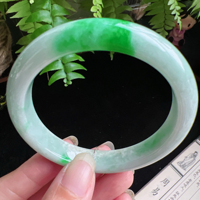 56圈口缅甸天然A货老坑种玉镯平洲翡翠手镯精选编号049D0405E