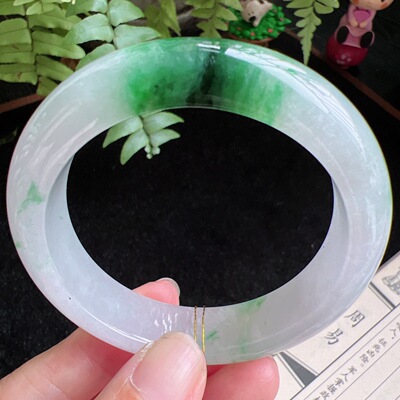 53圈口缅甸天然A货老坑种玉镯平洲翡翠手镯精选编号059D0415E