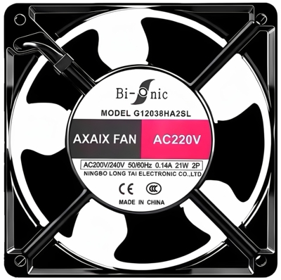 轴流风机G12038HA2SL AC220V 0.14A 21W电焊机柜静音散热风扇12CM