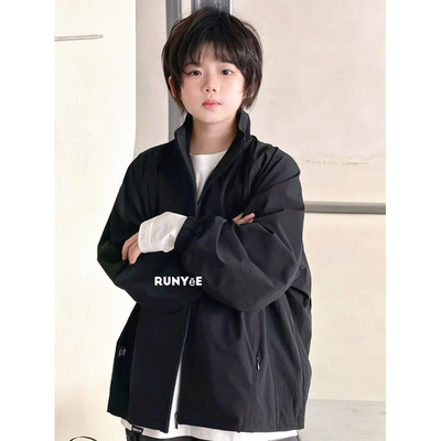 潮牌RY薄款面料外套柔软内里网布男女童2026春装新款大童韩版超酷