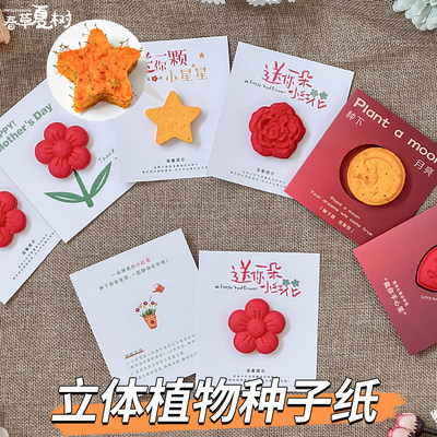 可种植立体环保种子纸卡片材料包