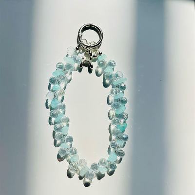 网红手工串珠水晶手机链女精致高级感钥匙链垫片手腕短款手机挂链