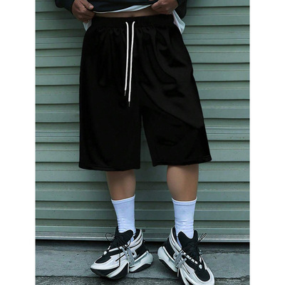 B 22443 Solid Drawstring Beach Shorts 纯色抽绳沙滩短裤