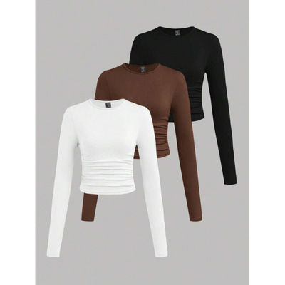 I 17264 Turtleneck slim waist base shirt 高领修身掐腰打底衫
