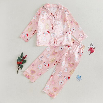 W 39349 Cotton Cartoon Collar Pajamas 棉纱睡衣 跨境欧美