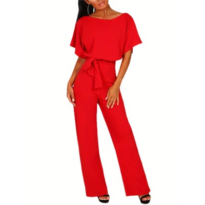 N 72531 Button Tie Sleeves Jumpsuit 系带连体裤 跨境