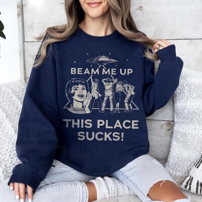 Y 93635 Alien UFO Abduction Retro Hoodie 外星人绑架帽衫
