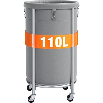 Laundry Hamper with Wheels 110L Rolling Laundry Basket Round