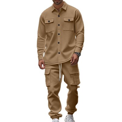 Men's Fleece Lined Workwear Set Outdoor Hunting Jacket