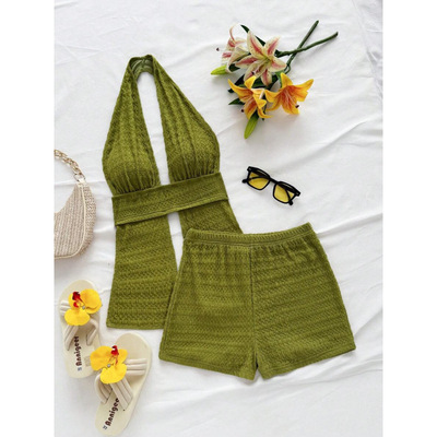 K 38043 Women's beach 2 piece set 女士海滩两件套跨境速卖