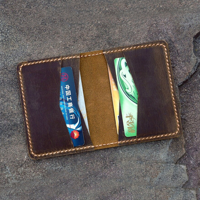 卡包真皮头层牛皮疯马皮复古手工