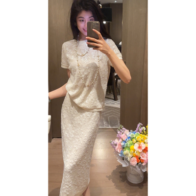 【N·COU】26夏新款【生如夏花】编织镂空圆领轻奢套装DY81606